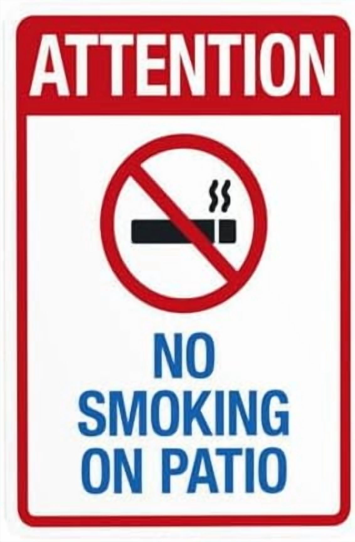 Attention No Smoking On Patio Warning Sign, Pool Rules Security Metal ...
