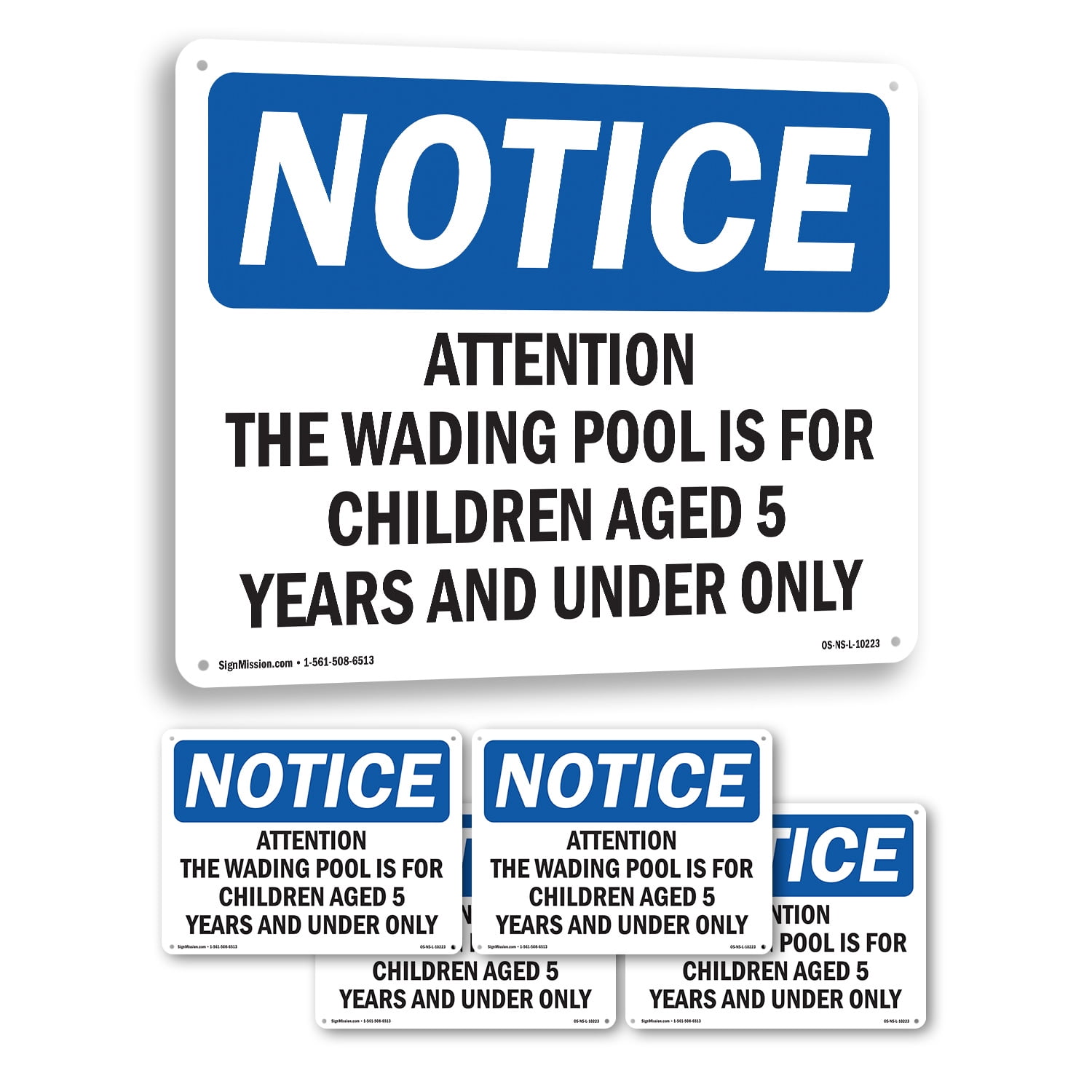Attention The Wading Pool Is For Children OSHA Notice Rigid Plastic ...