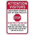 Attention Visitors Do Not Visit If You Are Sick Sign 12"x 8" Metal ...