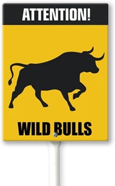 Attention Wild Bull Sign With Stake For Neighborhoods Yard Farm ...