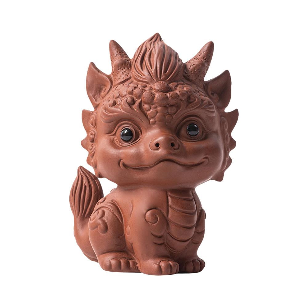 Atthatmmt Miniature Dragon Statue Tea Pet Figurine Ornament Qianly ...