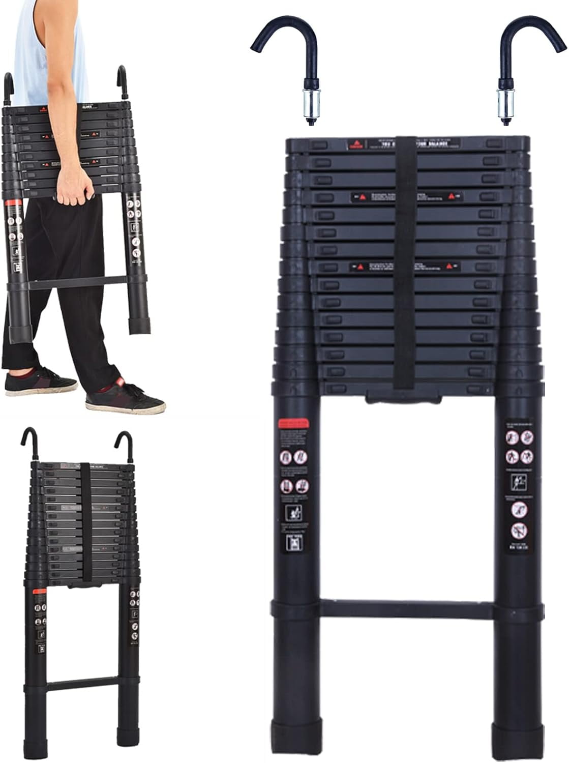 Attic Ladder Loft Ladder 6.2M/20.5FT Multi-Purpose Aluminium ...