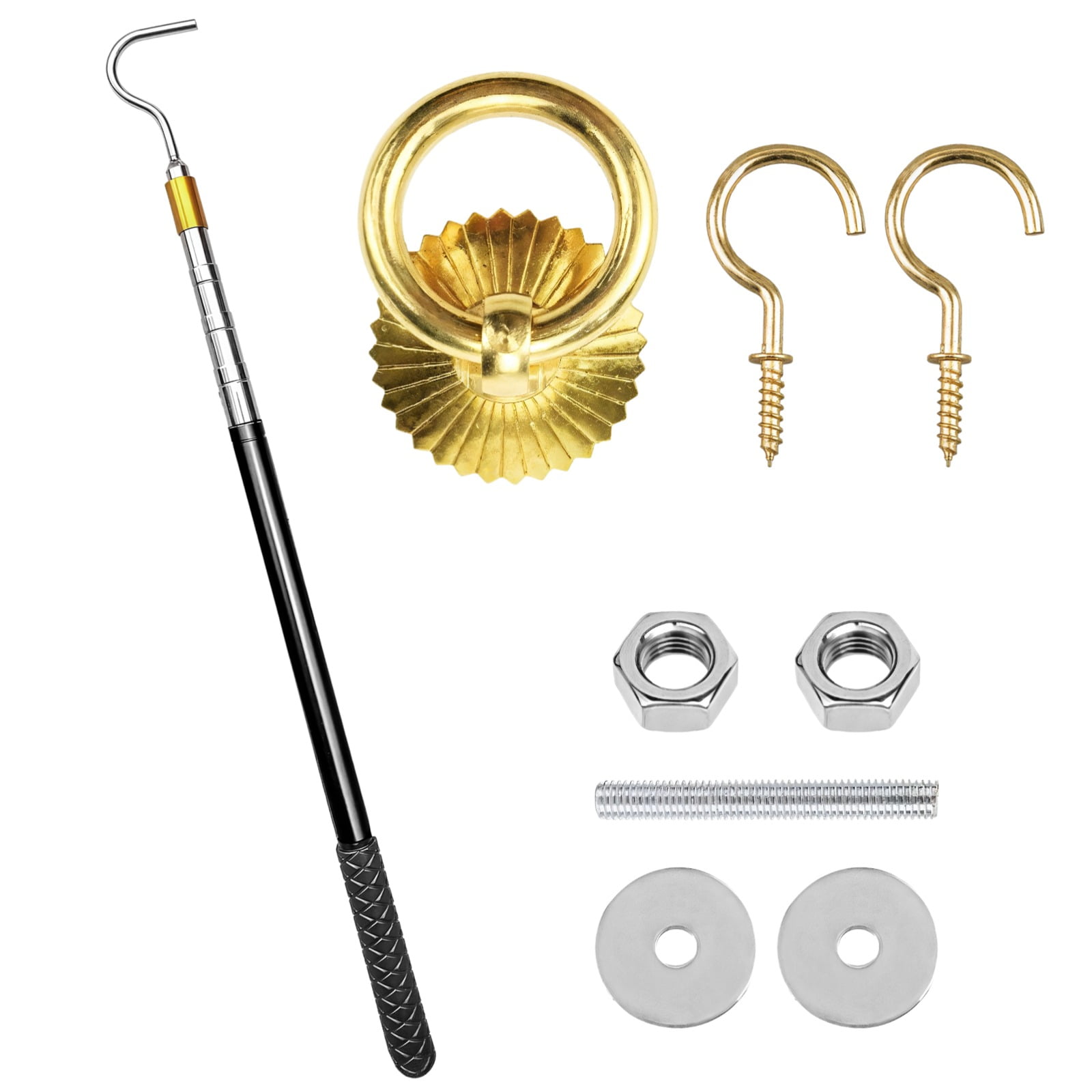 Attic Ladder Pull Down System, Stainless Steel Retractable Rod Kit with ...