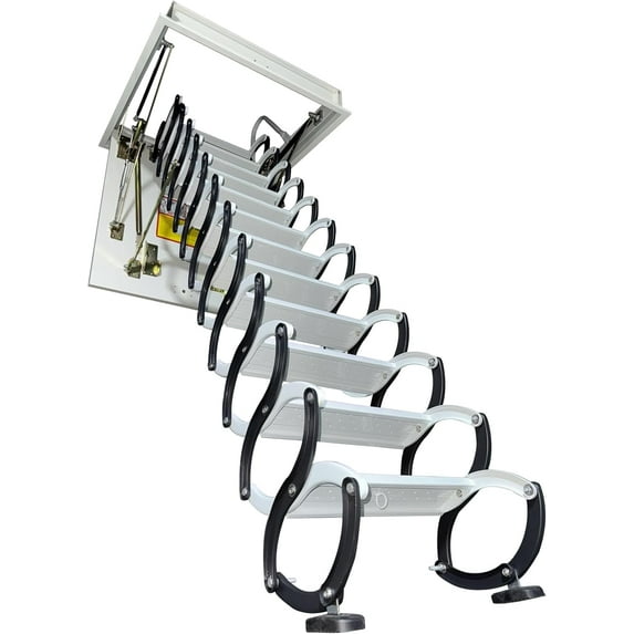30x30 Inch Drop Down Attic Steps Access Ladder, High Alloy Steel & Pine ...