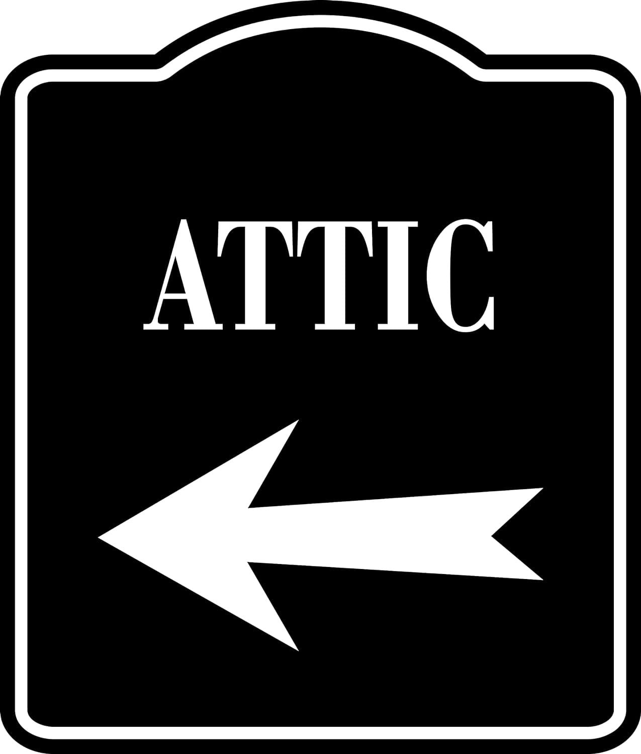 Attic Left Arrow BLACK SIGN Aluminum Composite Sign, 20"24" - Walmart.com