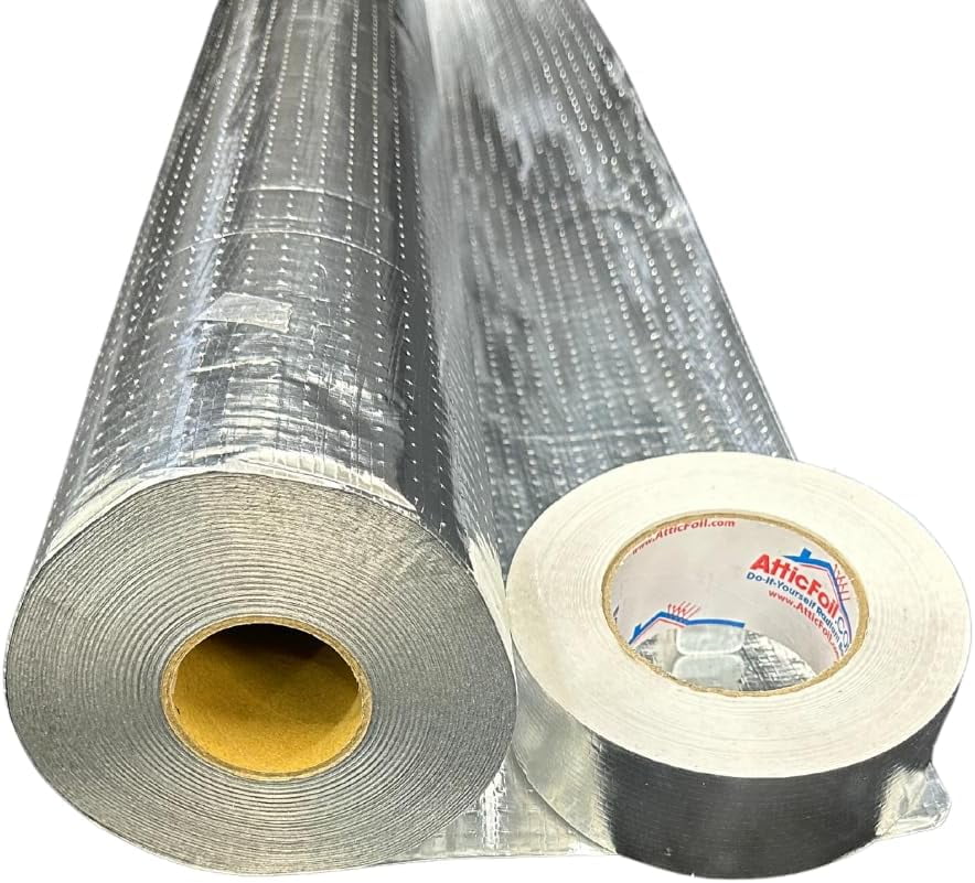 AtticFoilㅤ Radiant Barrier Foil Insulation – 48" Wide Tearproof Double ...