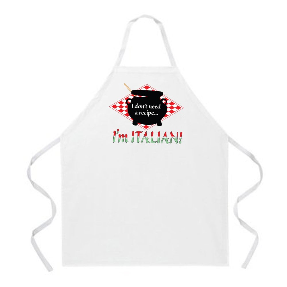 Attitude Aprons Fully Adjustable Italian Recipe Apron, Natural ...