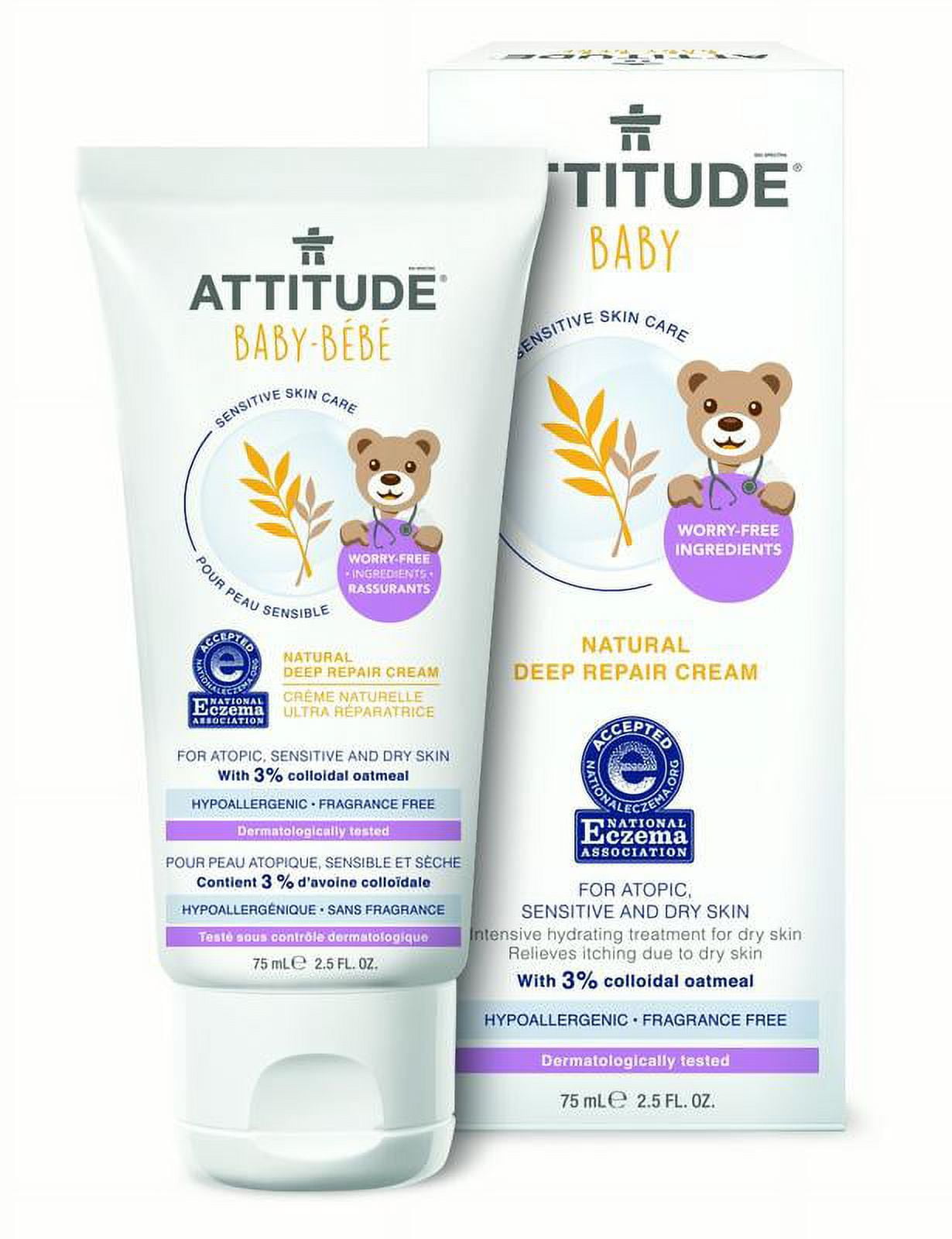 Attitude Baby Sensitive Skin Care Natural Deep Repair Cream, 2.5 Oz ...