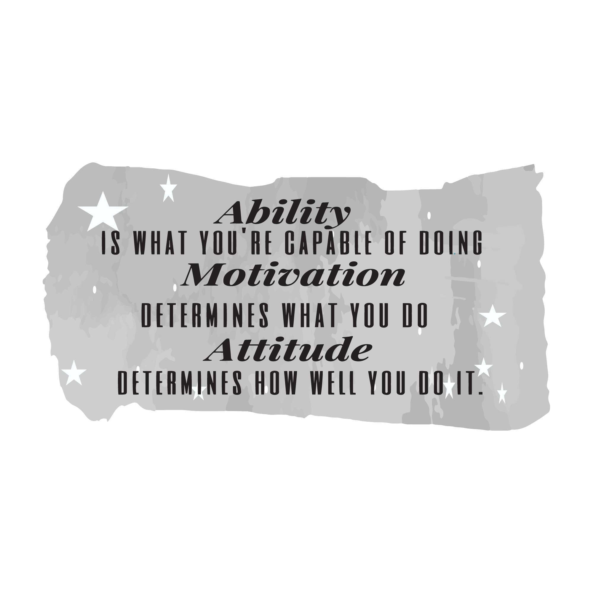 Attitude Determines How Well You Do Motivation Determines What You Do ...