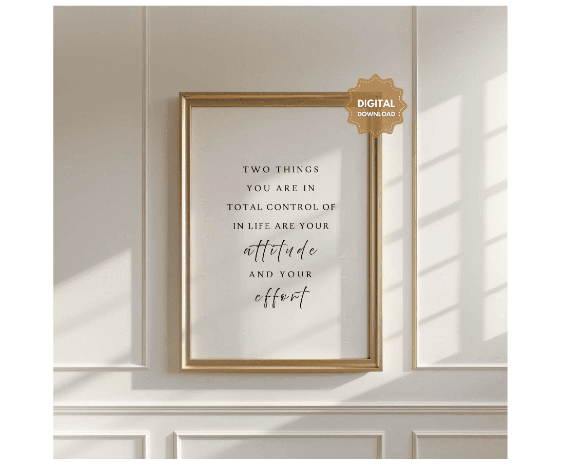Attitude & Effort Quote Poster Inspirational Office Art Home Decor ...