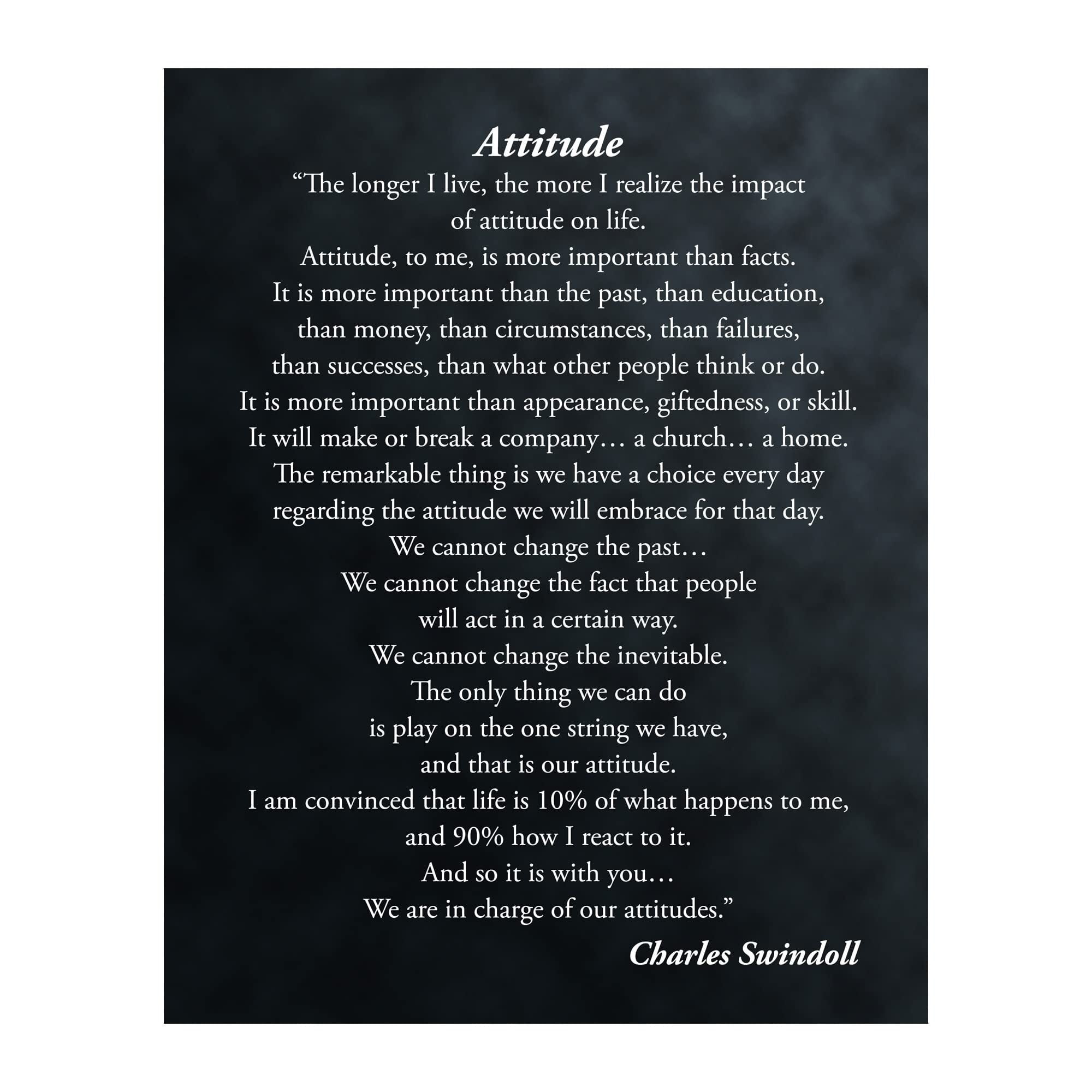 Attitude More Important Inspirational Wall Art Print - Motivational ...