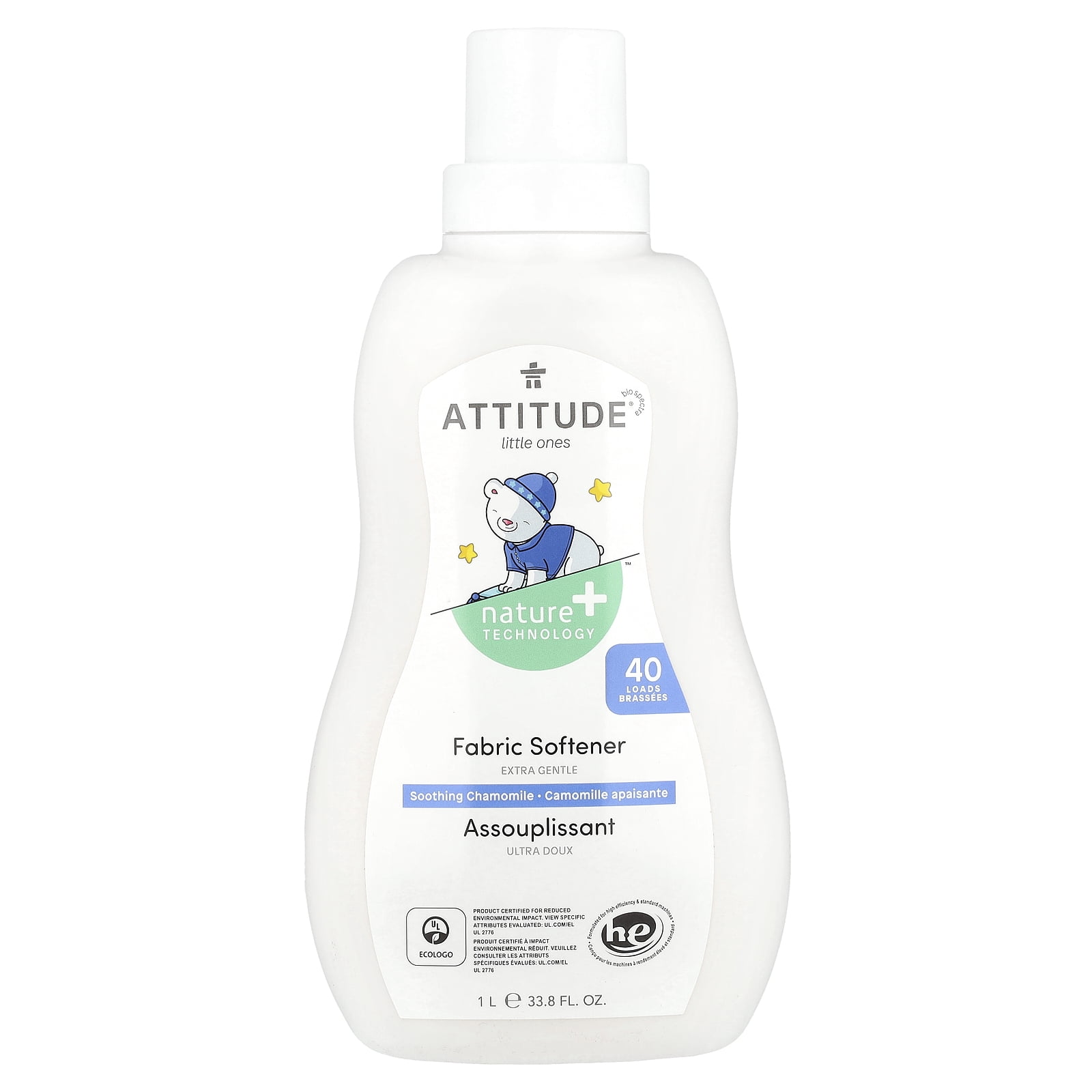 ATTITUDE Baby Fabric Softener, Soothing Chamomile, Hypoallergenic, 40 ...