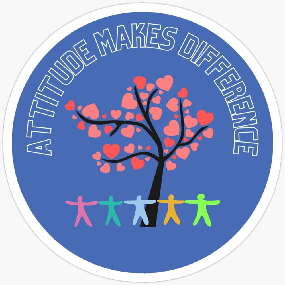 Attitude Makes Difference Sticker Phone Decal Water Bottle Stickers Car ...