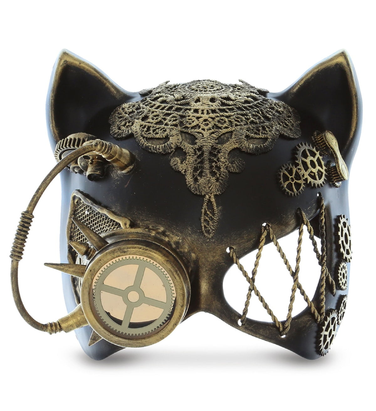 Attitude Studio Steampunk Cat Ears Half Face Mask Robot Monocles ...
