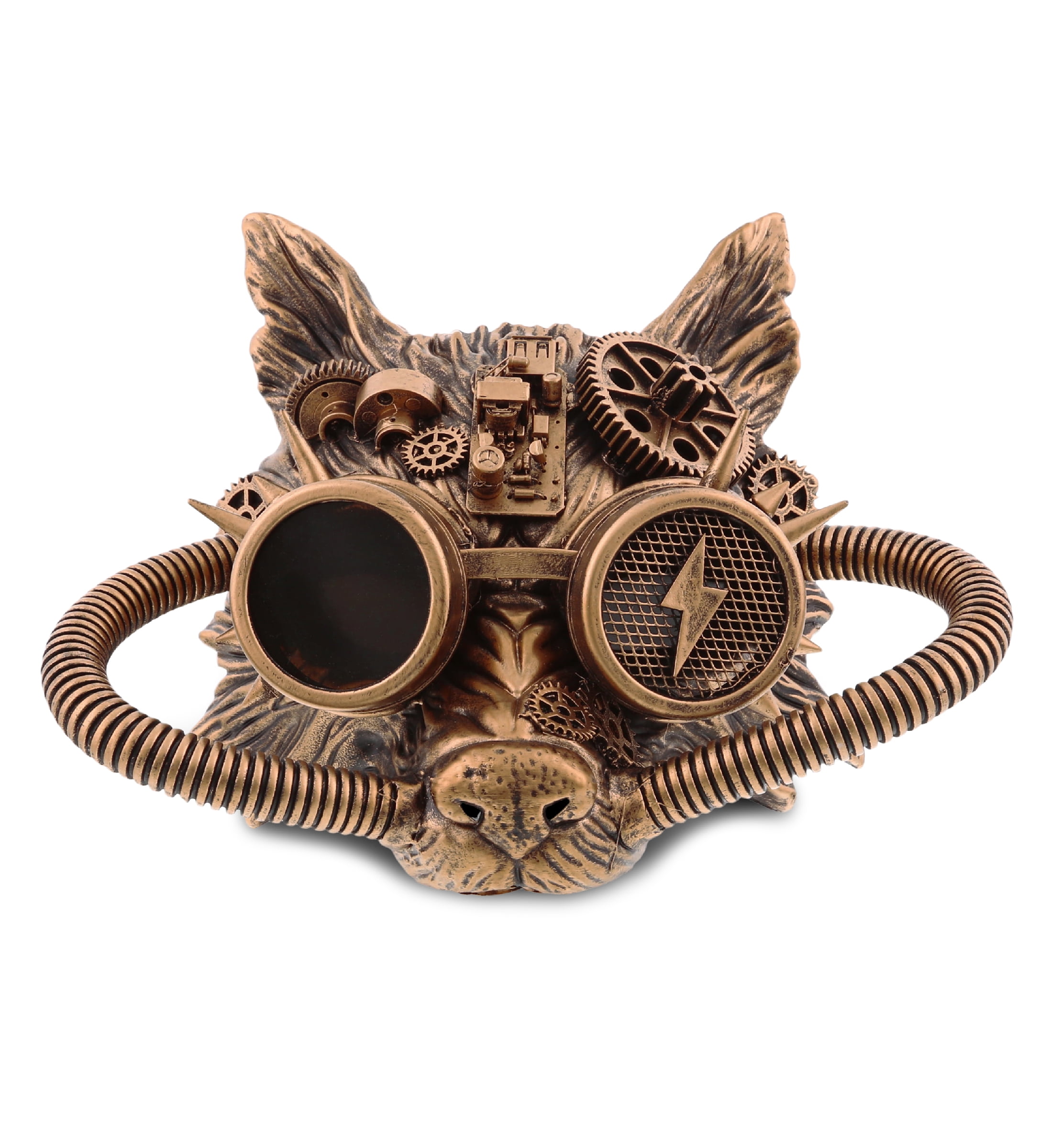 Attitude Studio Steampunk Mechanical Wolf Mask - Copper Wolf Costume ...