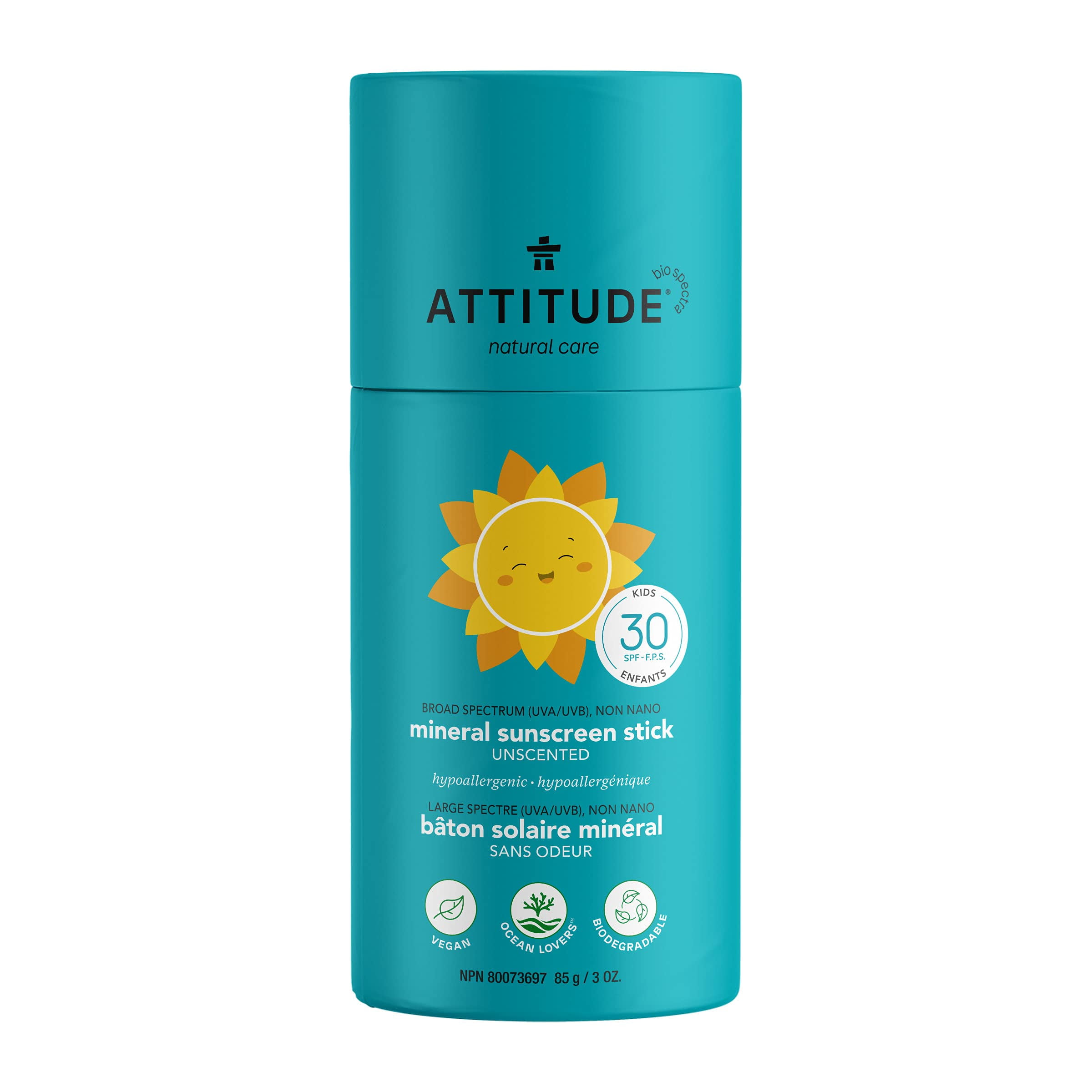 Attitude Sunscreen Stick, Broad Spectrum Uva/Uvb, Plant And Mineral ...
