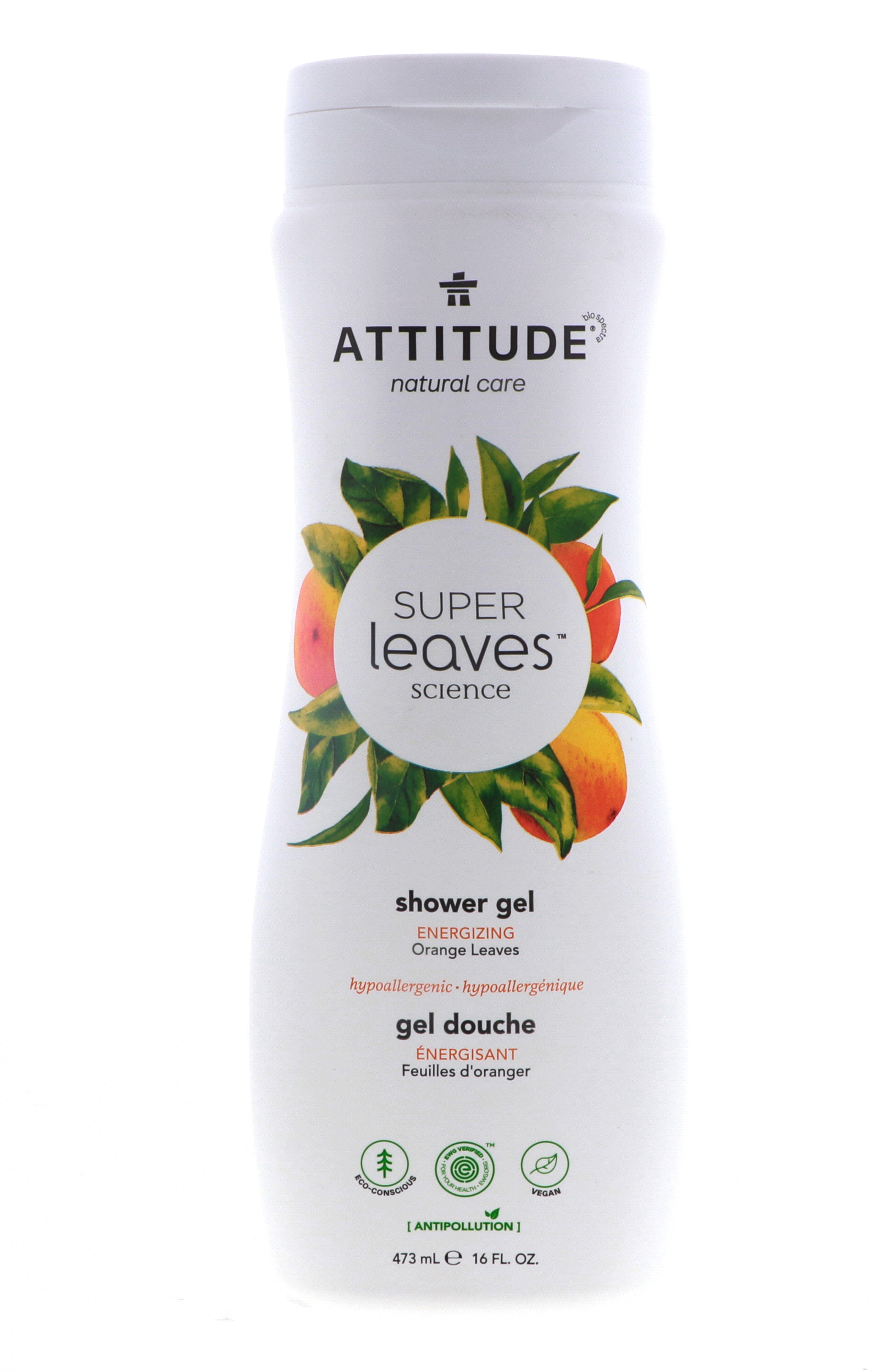 Attitude Super Leaves Energizing Shower Gel, Orange Leaves, 16 oz ...