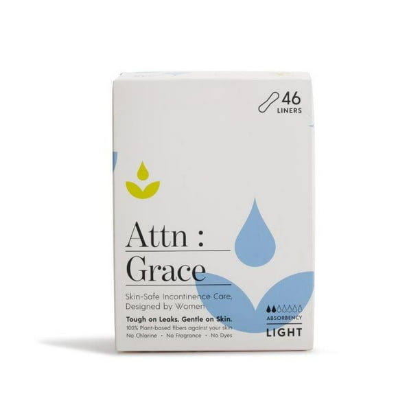 Attn: Grace Incontinence Panty Liners for Sensitive Skin, 46 Ct ...