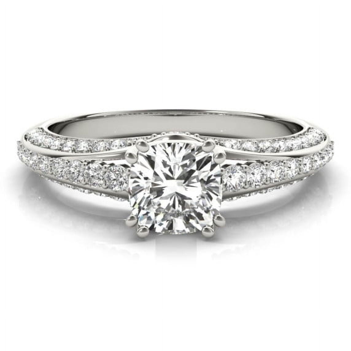 Atto Jewel 1.6 Ct Cushion Cut Bypass Eternity Moissanite Ring - Wedding & Engagement Ring ...