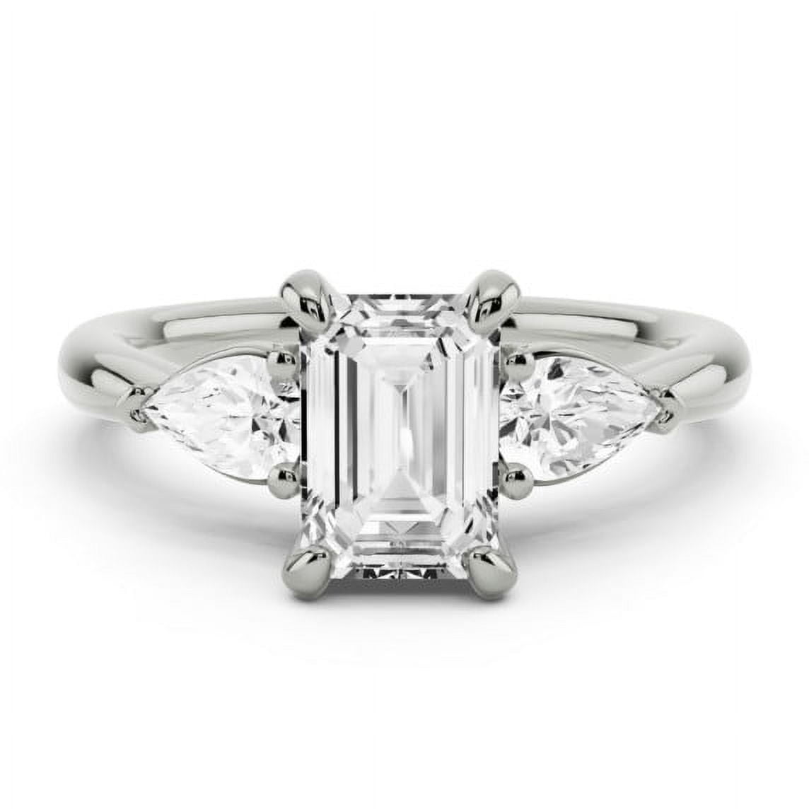 Atto Jewel 1.8 Ct Emerald Cut Engagement Ring for Women - 3 Stone ...
