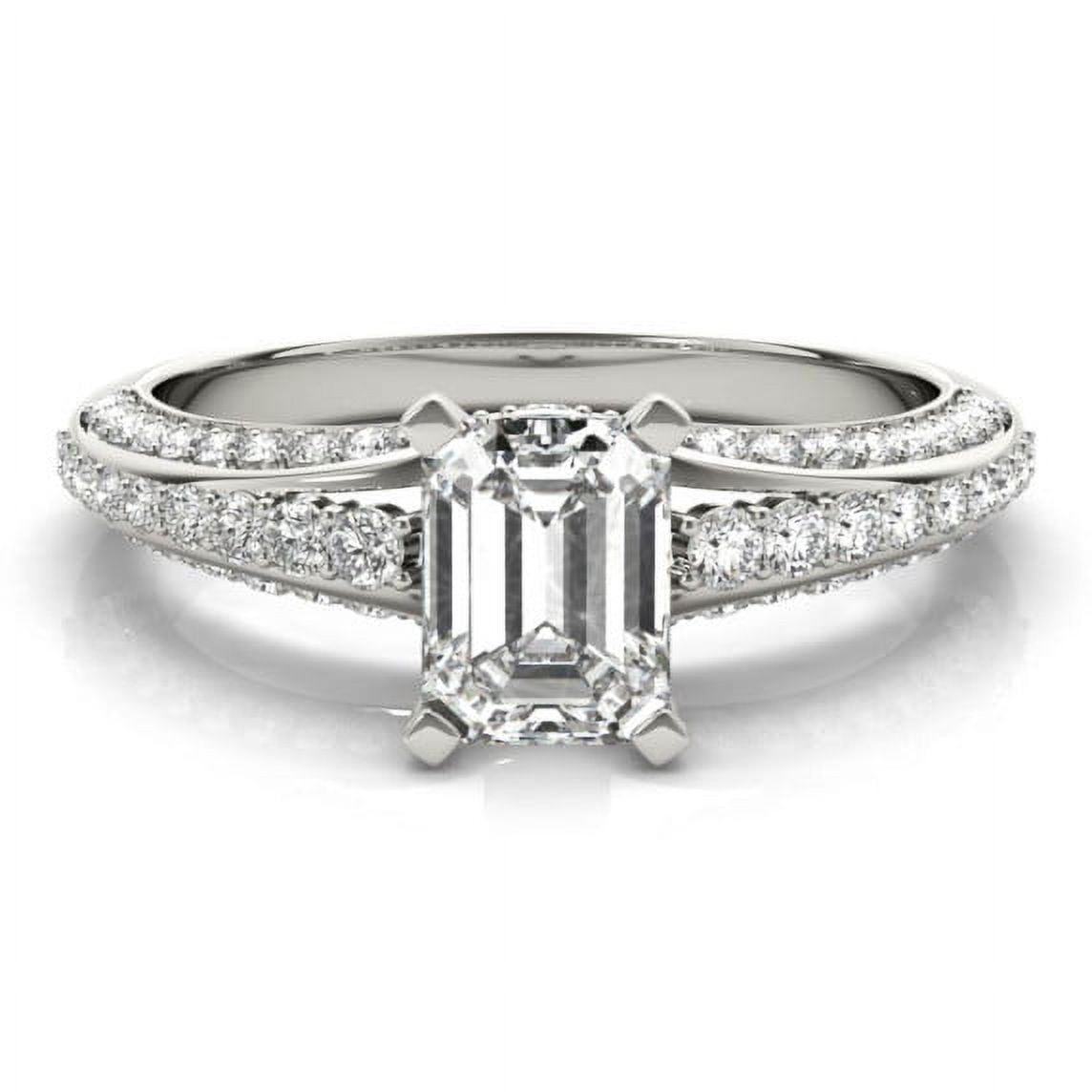 Atto Jewel 1.8 Ct Emerald Cut Eternity Three Band Diamond Ring ...