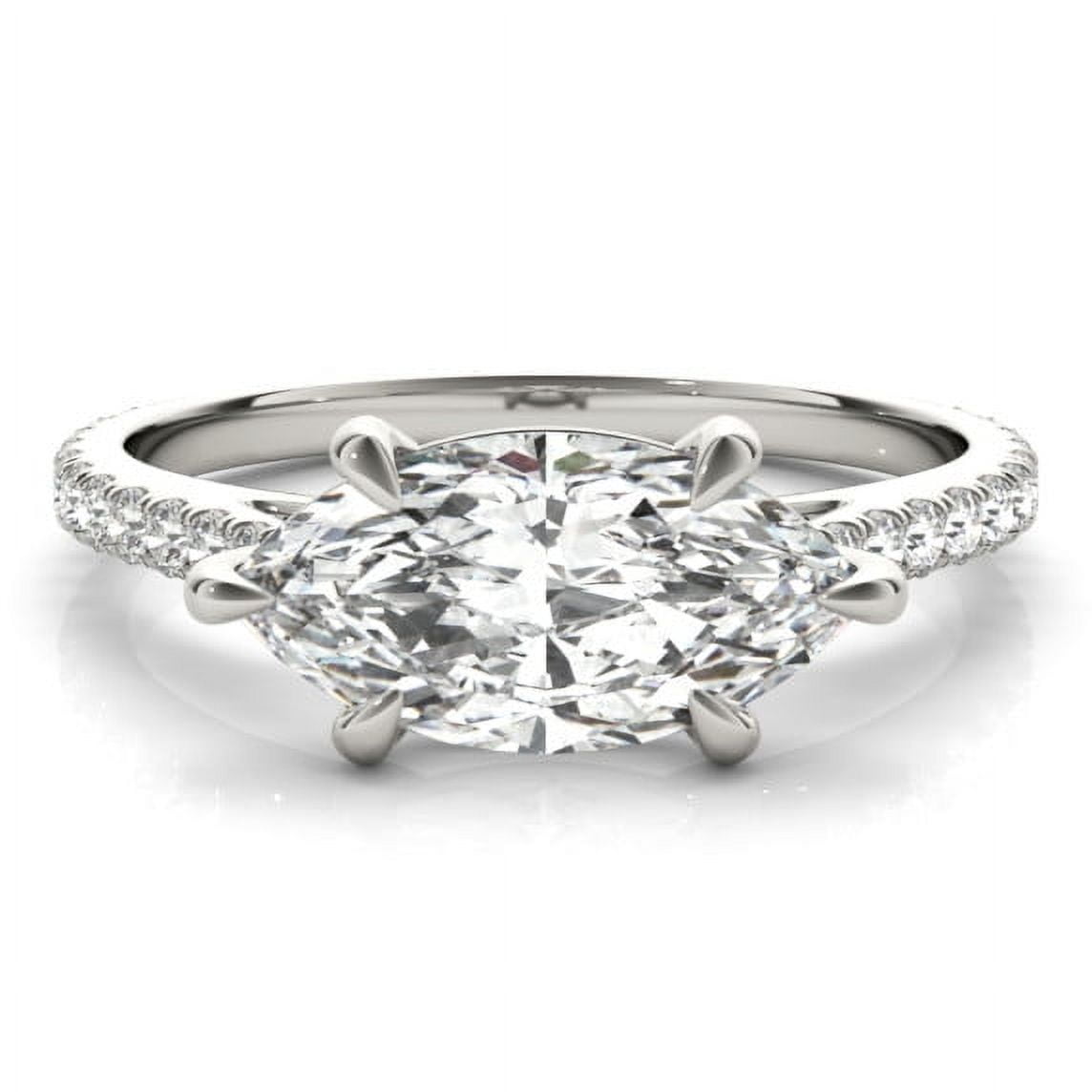Atto Jewel 1.8 Ct Marquise Cut East-West Engagement Wedding Moissanite ...