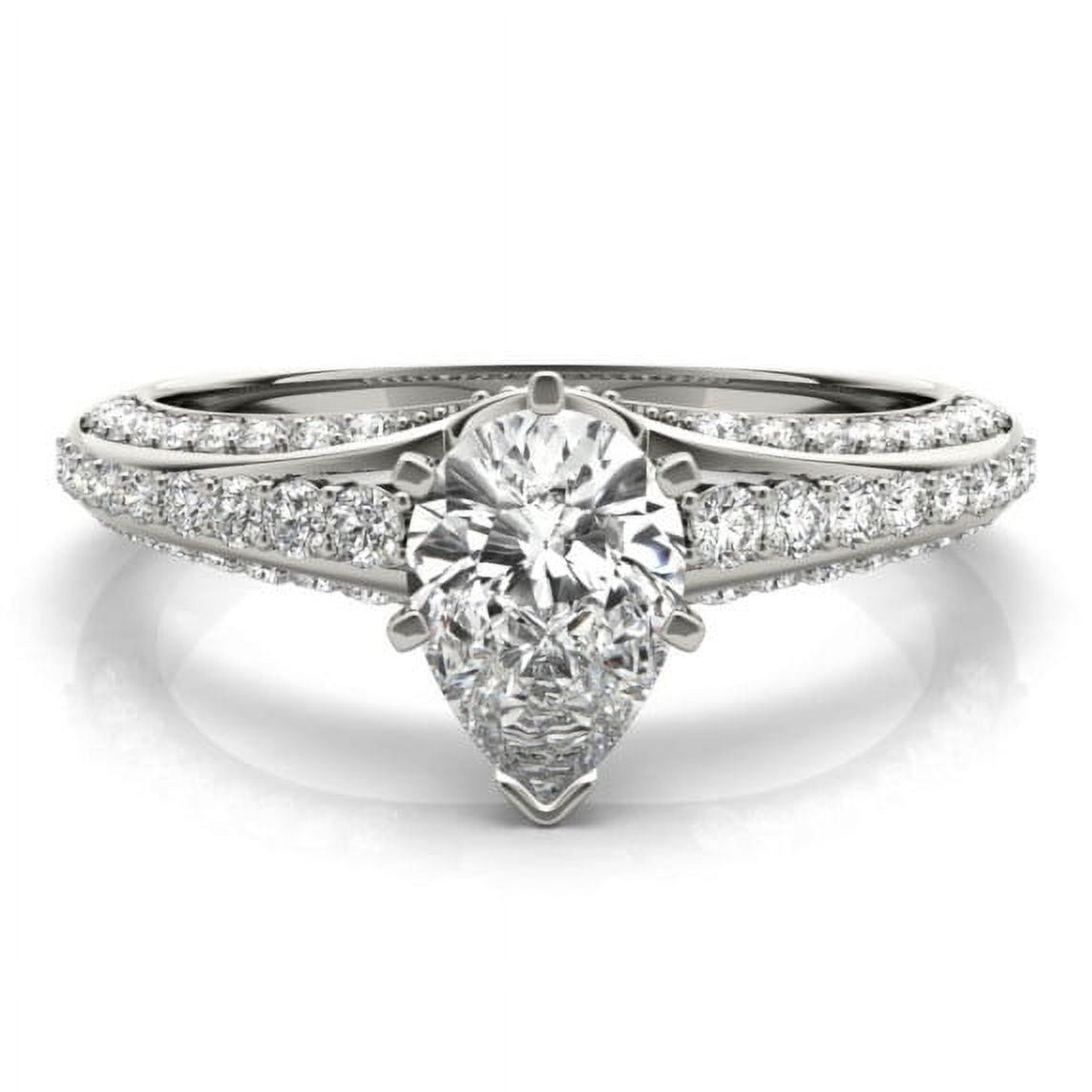 Atto Jewel 1.8 Ct Pear Cut Bypass Eternity Diamond Ring for Women ...