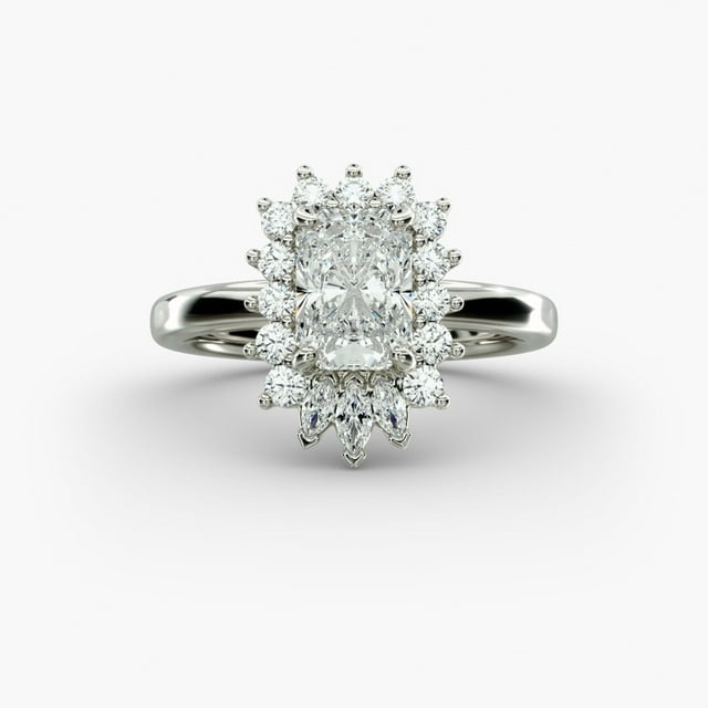 Atto Jewel 14K White Gold Over Wedding Anniversary Ring for Wife - 1.6 Ct Lab Created Radiant ...