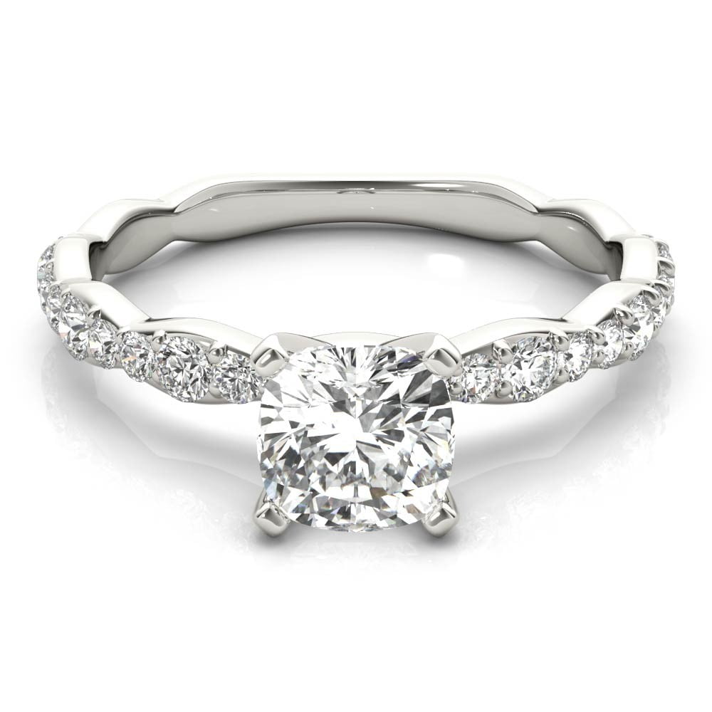 Atto Jewel 14K White Gold Plated 1.8 Ct Cushion Cut Solitaire ...