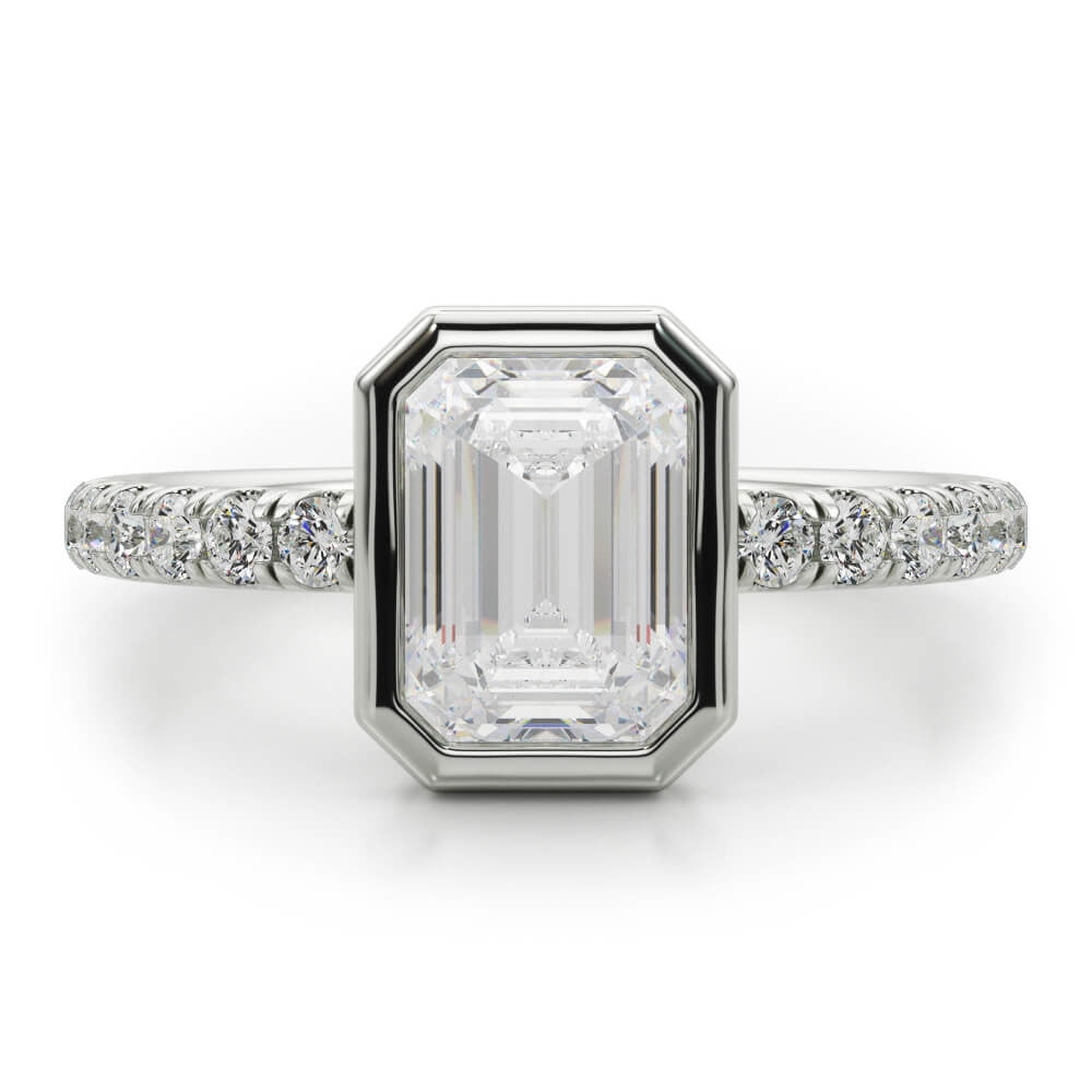 Atto Jewel 2.1 Ct Emerald Cut Lab-Created Diamond Ring for Women - 14K ...