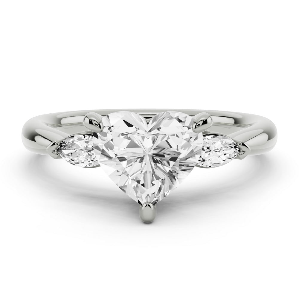 Atto Jewel 2 Ct Heart Cut Engagement Trilogy Wedding Ring for Women ...