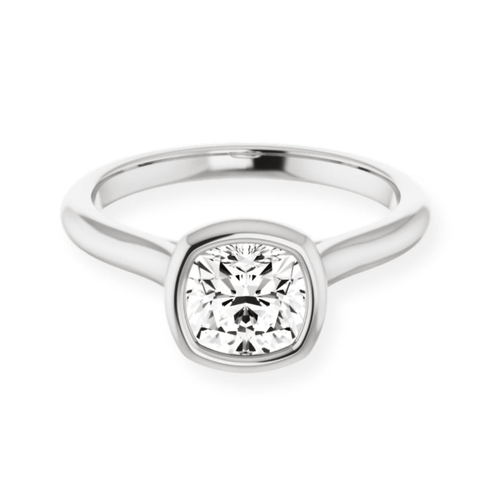 Atto Jewel Cushion Cut 2 Ct Excellent Diamond Ring - 14K White Gold ...