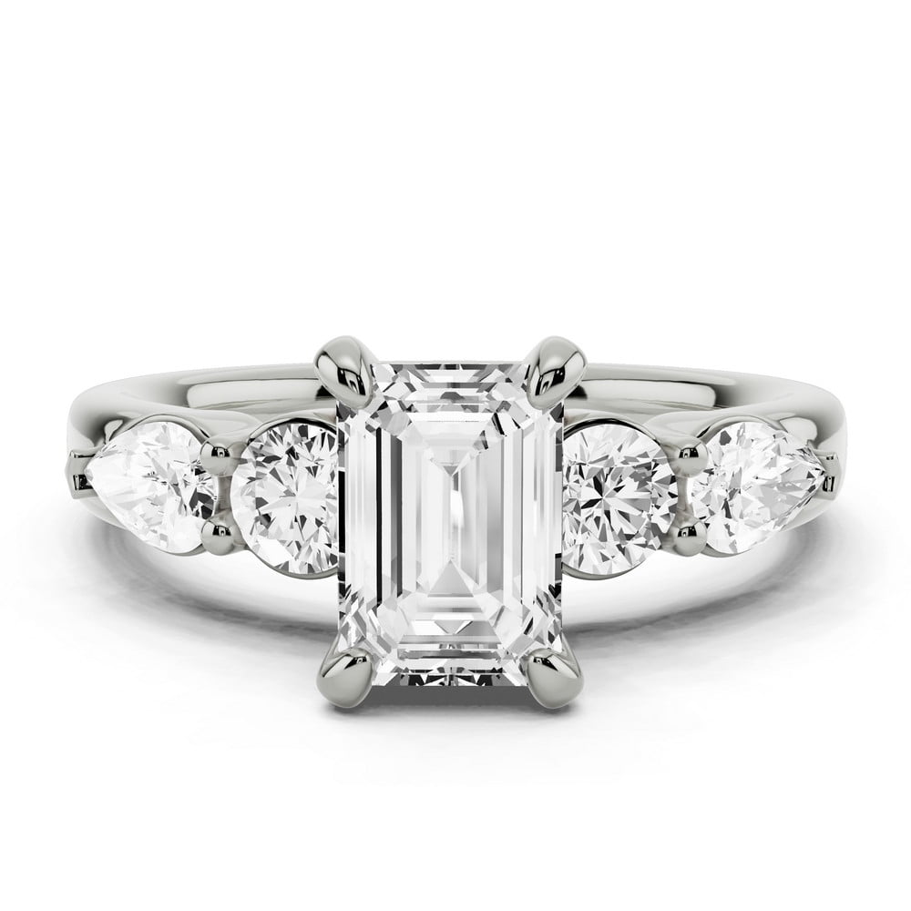 Atto Jewel Emerald Cut 5 Stone Diamond Ring for Women - 2.1 Ct ...