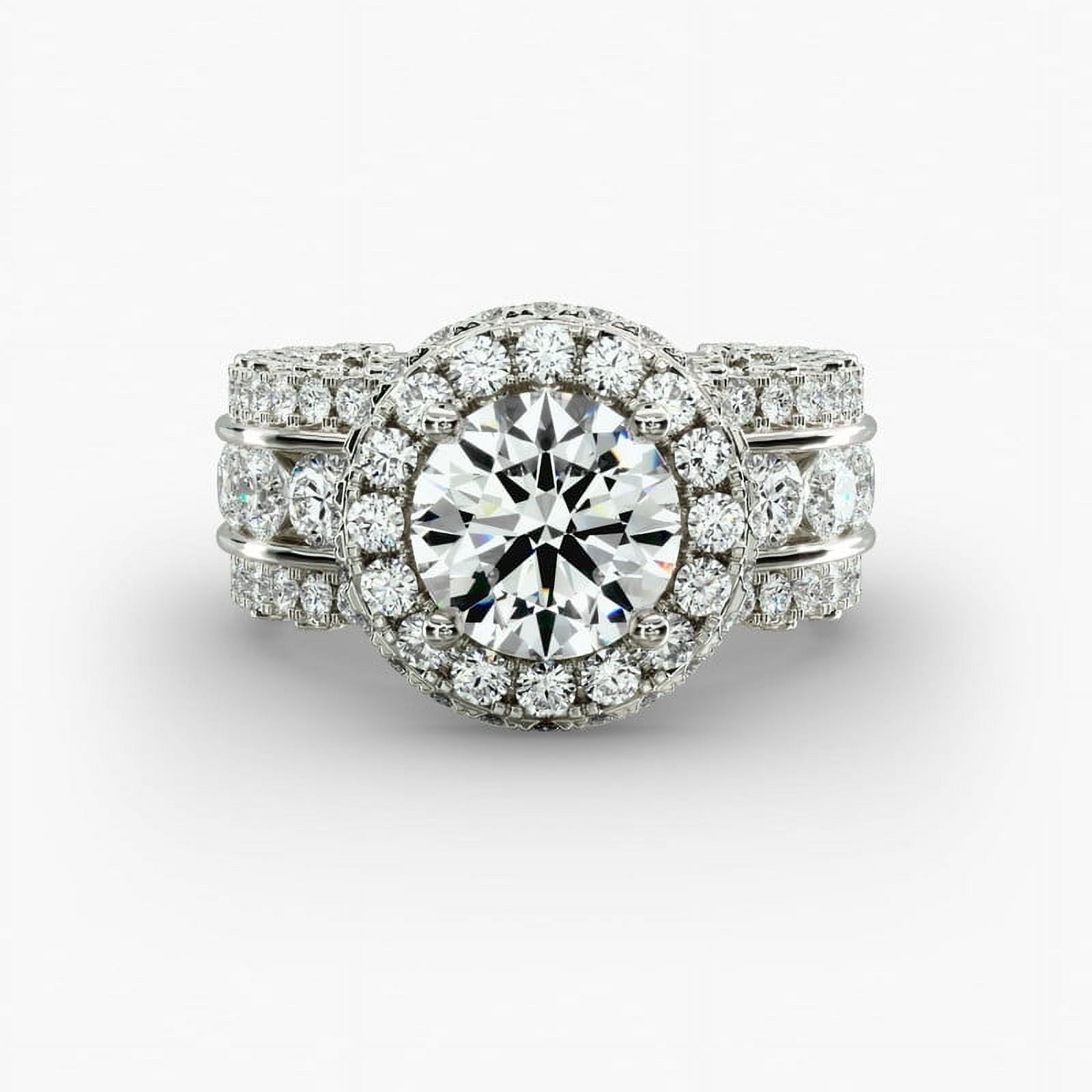Atto Jewel Round Cut 1.8 Ct Lab Created Diamond Bypass Ring - 14K White ...
