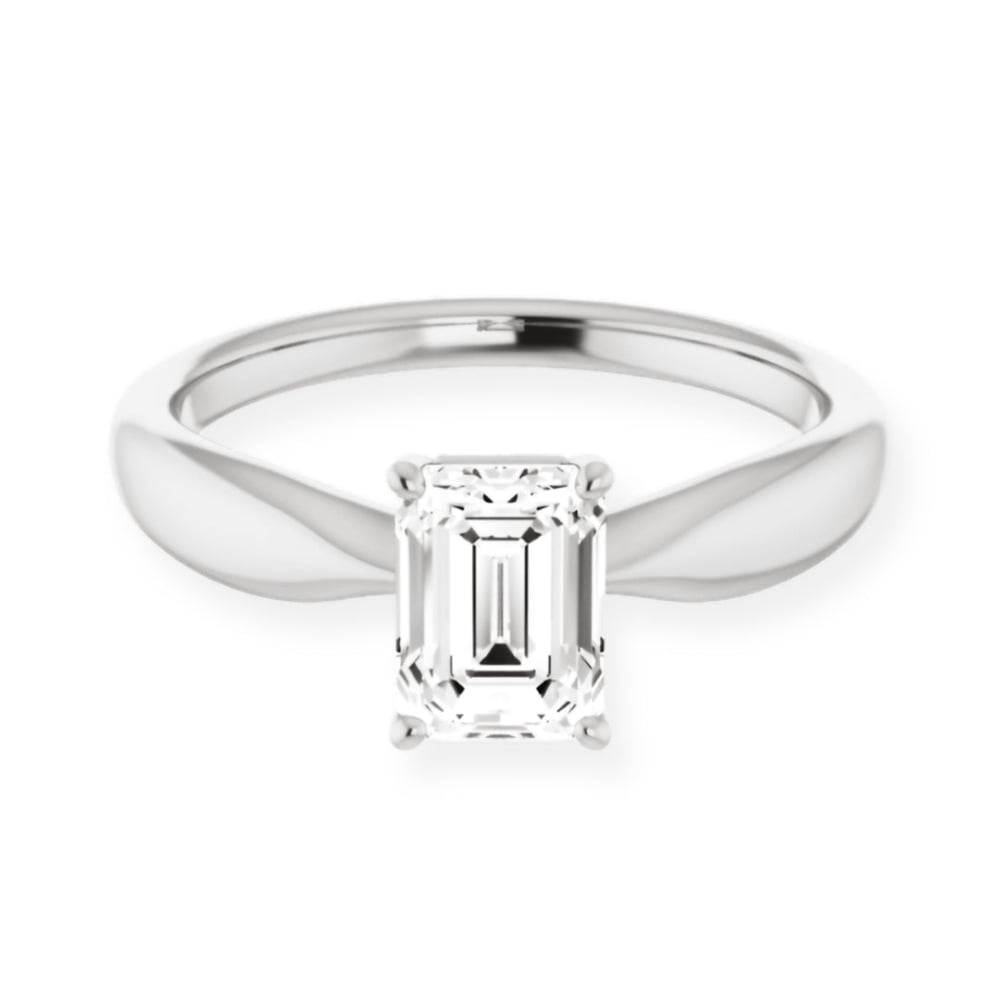 Atto Jewel Silver 14K White Gold Over Rings - Emerald Cut Excellent 1. ...