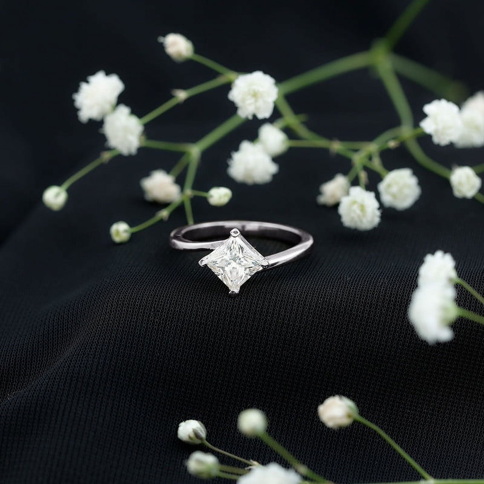 Atto Jewel Women’s Princess Cut 1.3 Ct Moissanite Ring – Contemporary ...