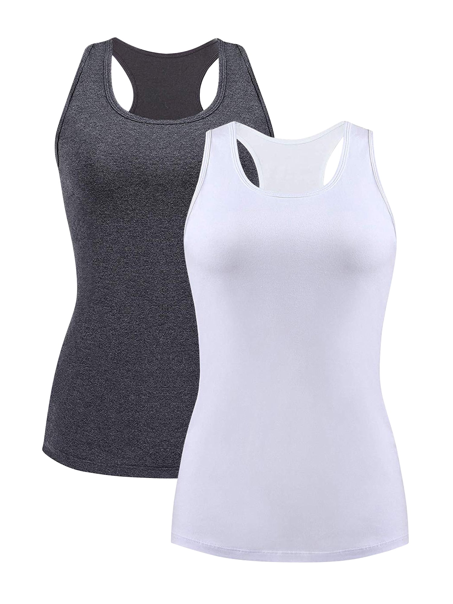 Attraco Women Tank Top with Shelf Bra Racerback Workout Yoga Tops ...