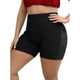 Attraco Womens Plus Size Swim Shorts Solid Swim Bottoms High Waist Bathing Suit