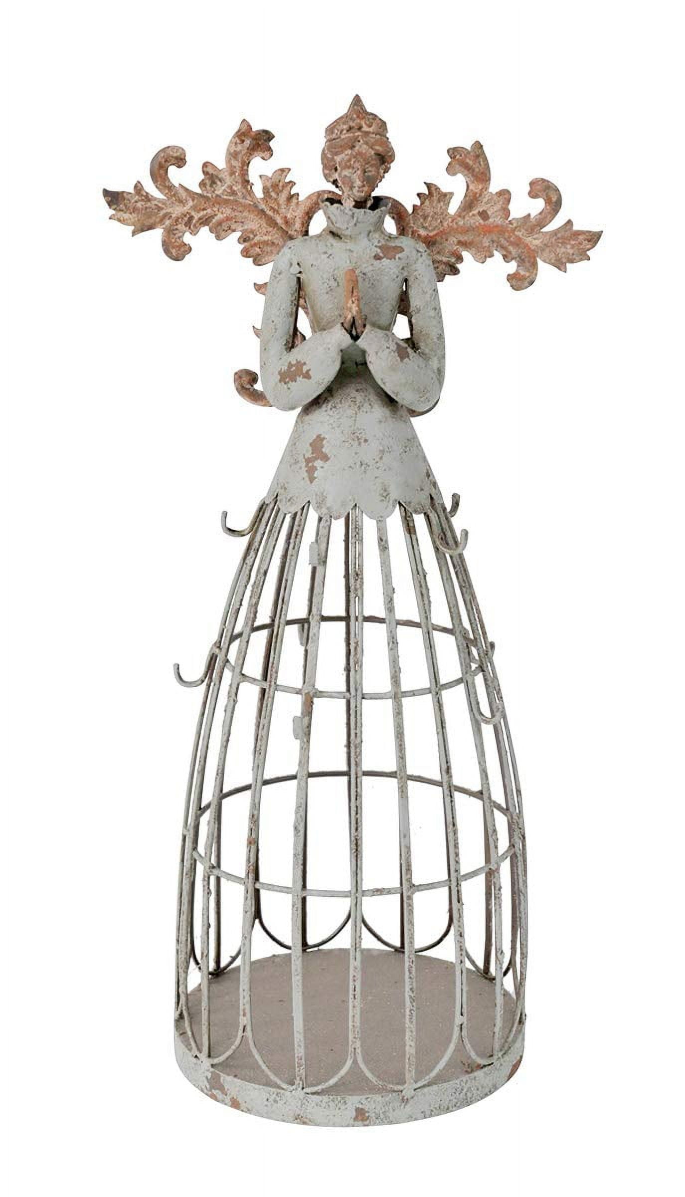 Attraction Design Antiqued Praying Metal Garden Angel Statue with Hooks ...