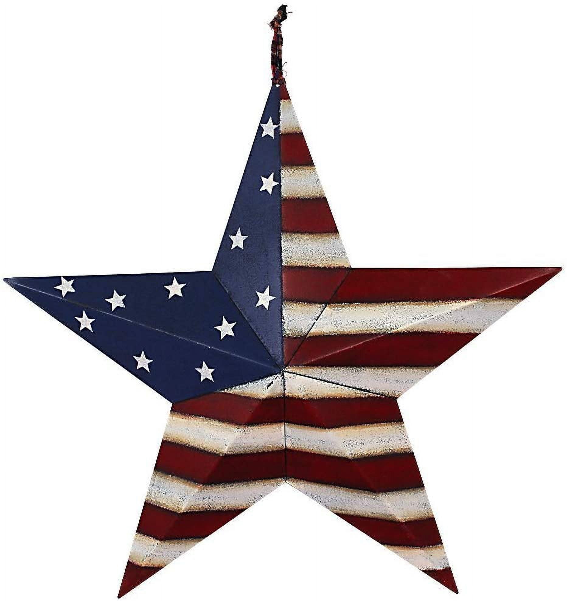 Attraction Design Patriotic Metal Barn Star, 22inch Rustic July 4th ...