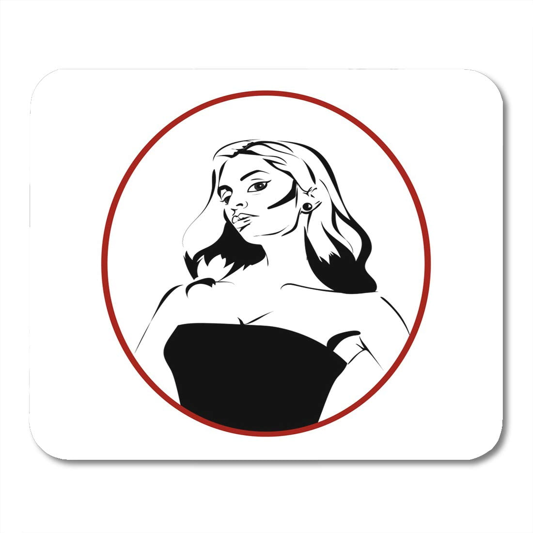 Attractive Black Ads Woman Diva Monochrome Cartoon Avatar Red Adult ...
