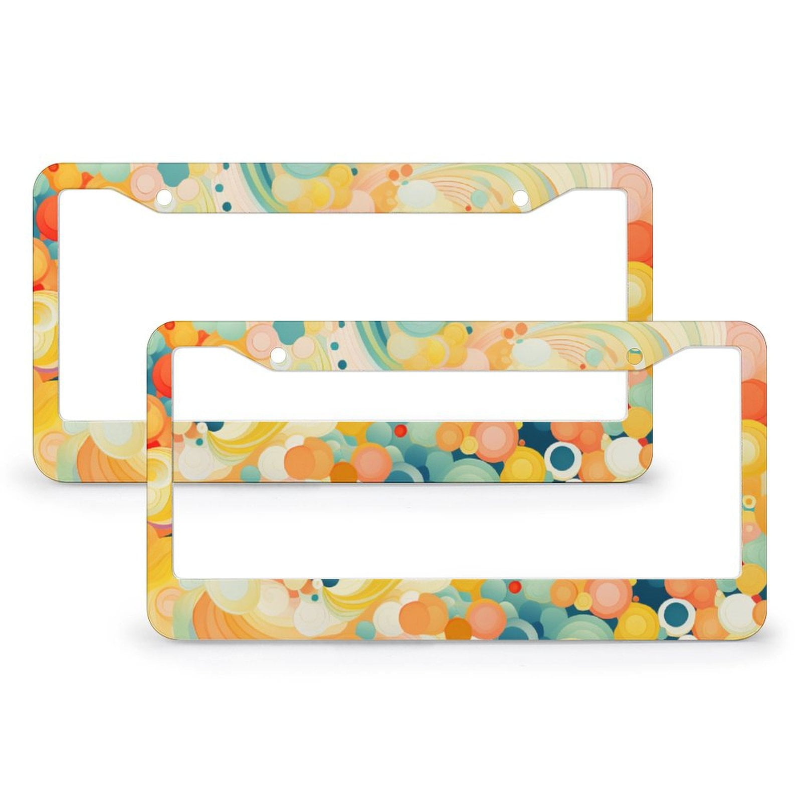 Attractive Bright And Colorful Abstract Pattern License Plate Cover 2 ...