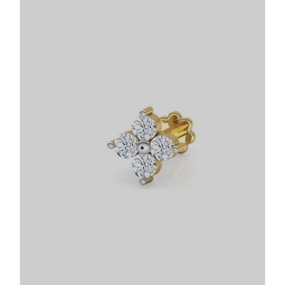 Attractive Cut Round Lab Created Diamond 14k Yellow Gold Plated Stud ...