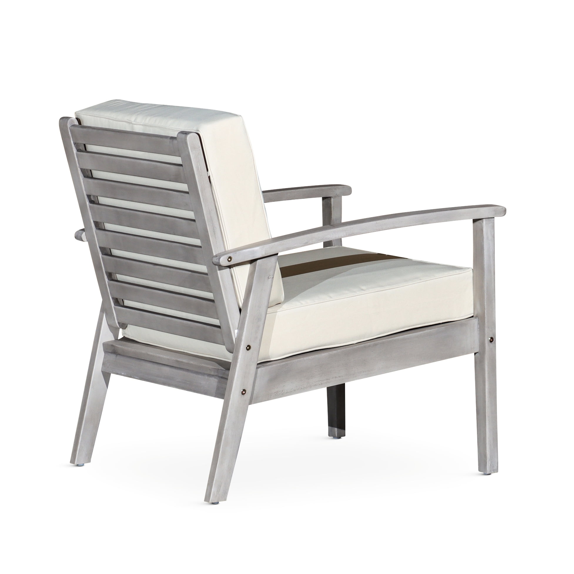 Attractive Deep Seat Silver Gray Eucalyptus Chair And Burgundy Cushion ...