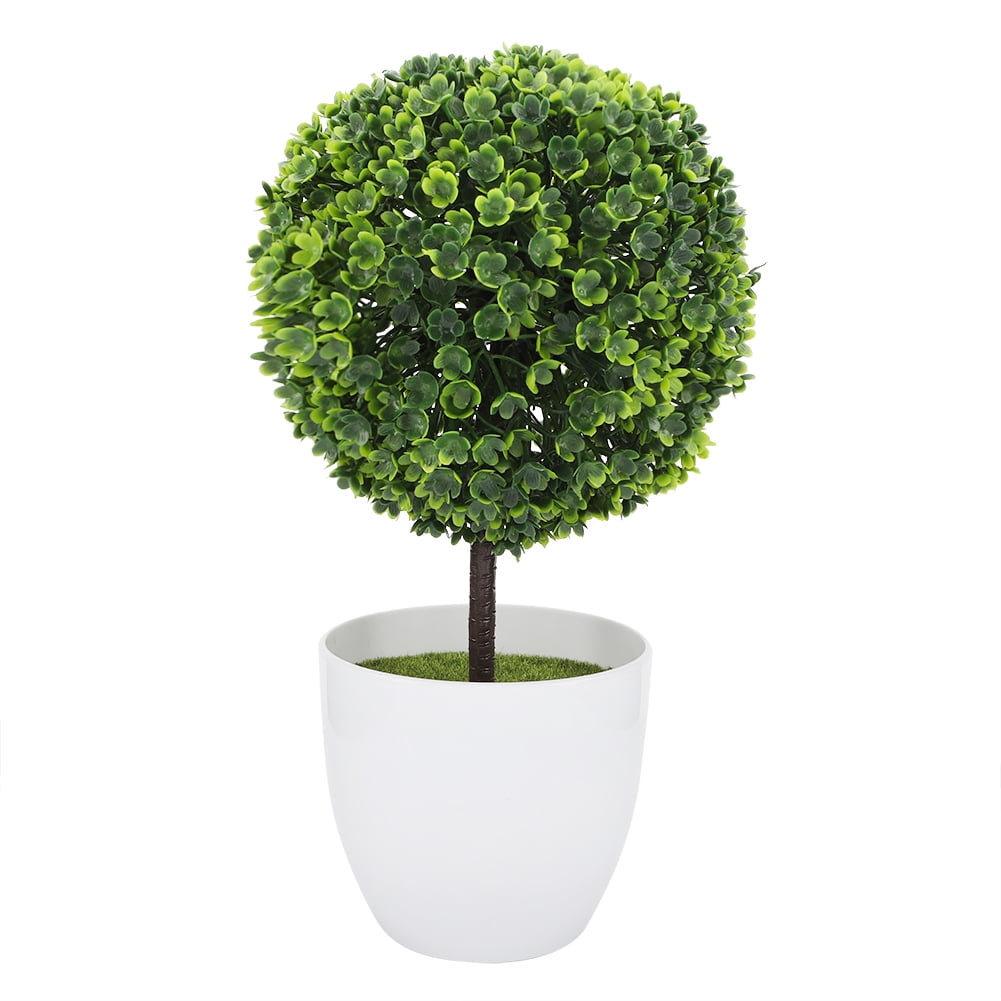 Attractive Miniature Topiary Ball Trees, Realistic Green Decoration In ...