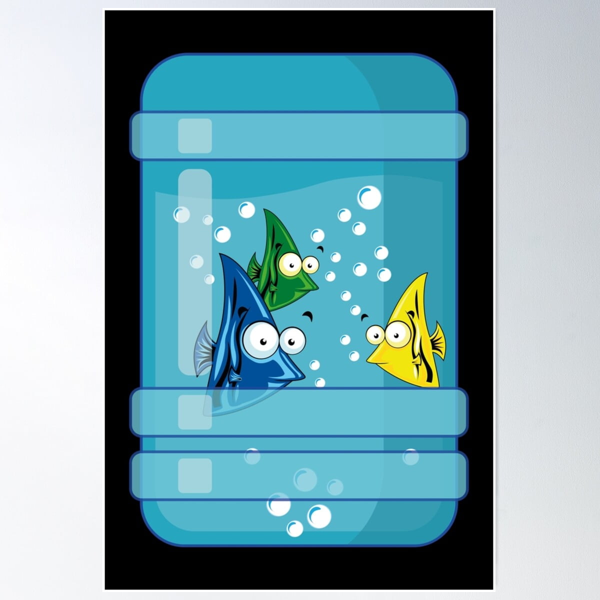 Attractive Ocean Fish In The Watercooler Poster Wall Art Modern Wall ...