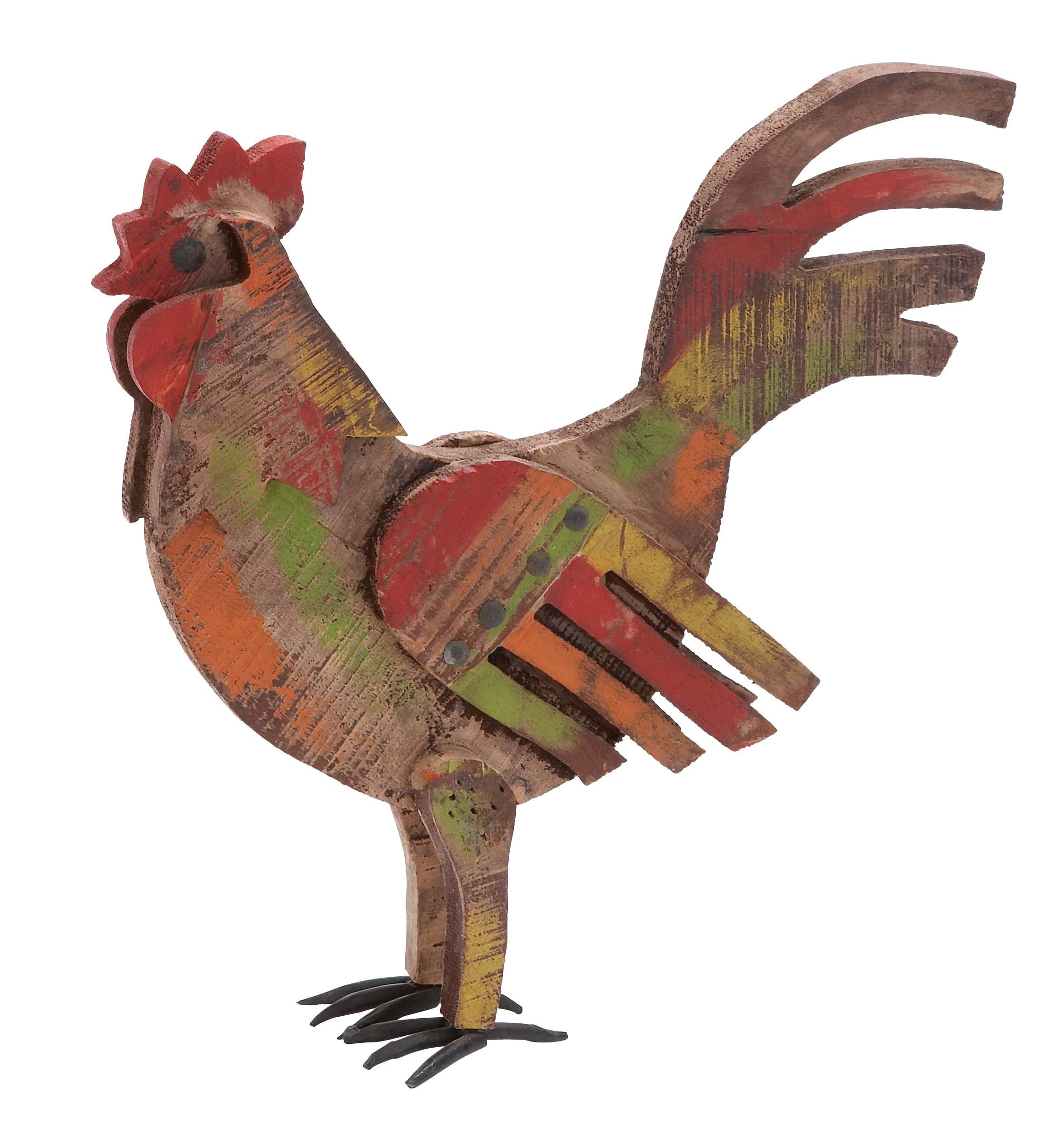 Attractive Styled Funky Wood Painted Rooster - Walmart.com