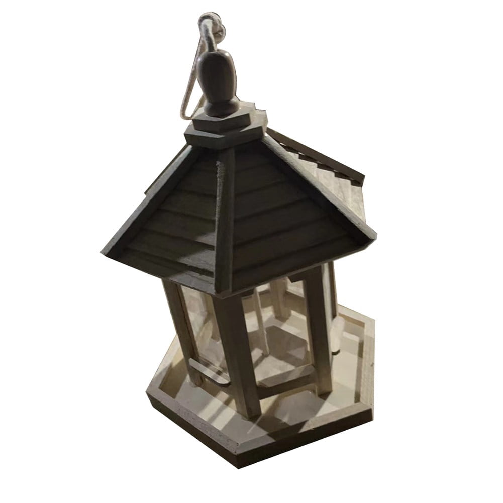 Attractive Wooden Bird Feeding House with Rectangular Design for ...