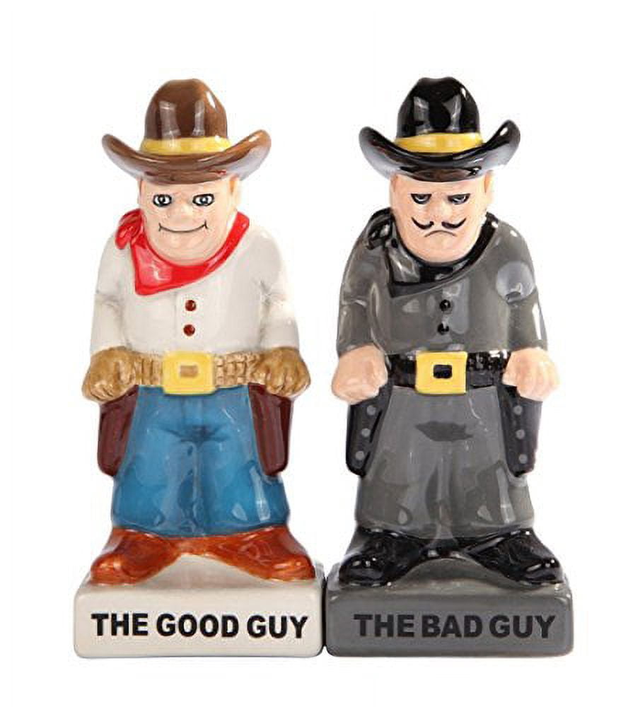 Attractives Magnetic Ceramic Salt Pepper Shakers Bad Guy Good Guy ...