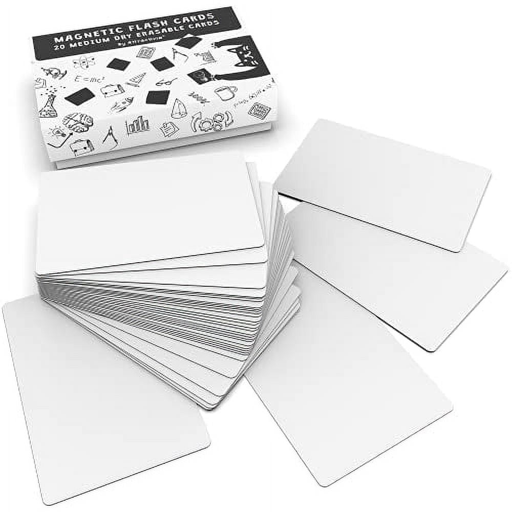 Attractivia 3.7 x 2.8 in Magnetic Medium Blank Cards, Dry Erase ...